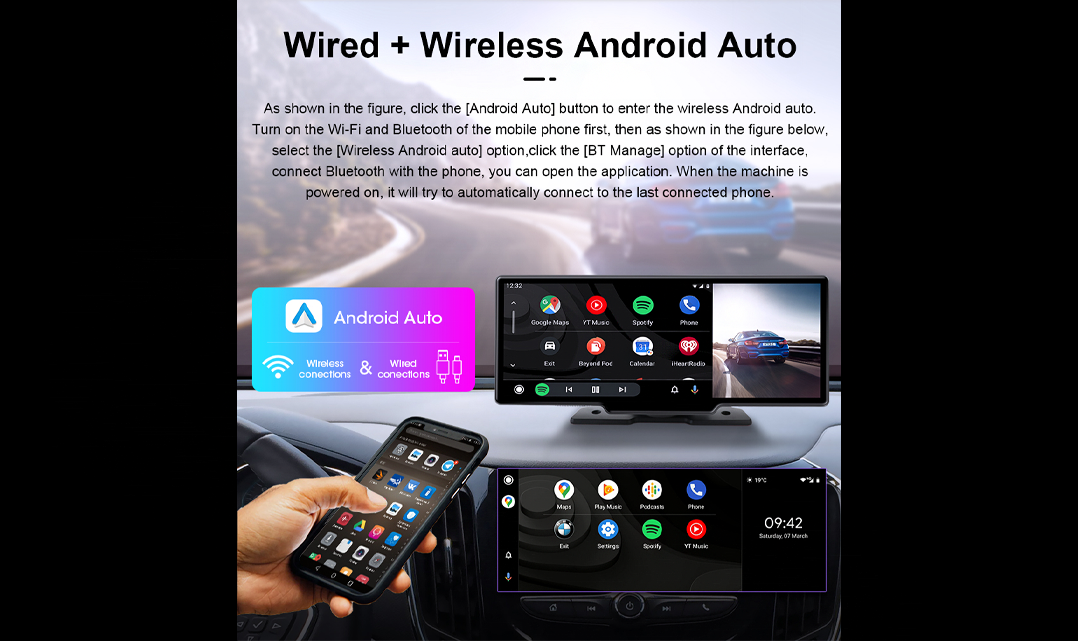 AZOM DAX3 Skärm | Carplay/Android-Auto (Inbyggd Dashcam) Passar alla B ...